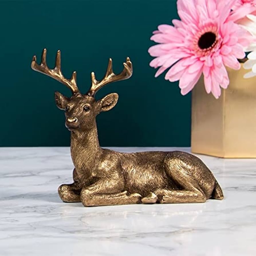 Bronzed Stag Sitting – Cream Design